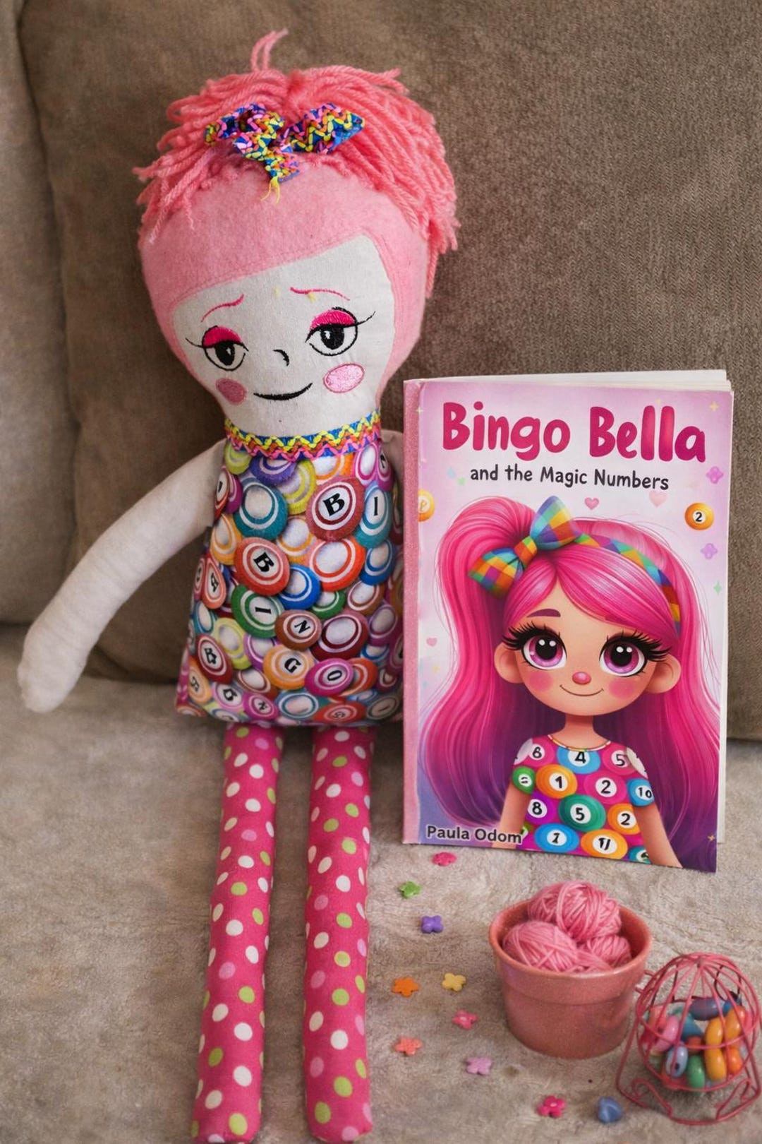 Handmade Cloth Doll + Bingo Bella & the Magic Numbers Book – OOAK Gift ...