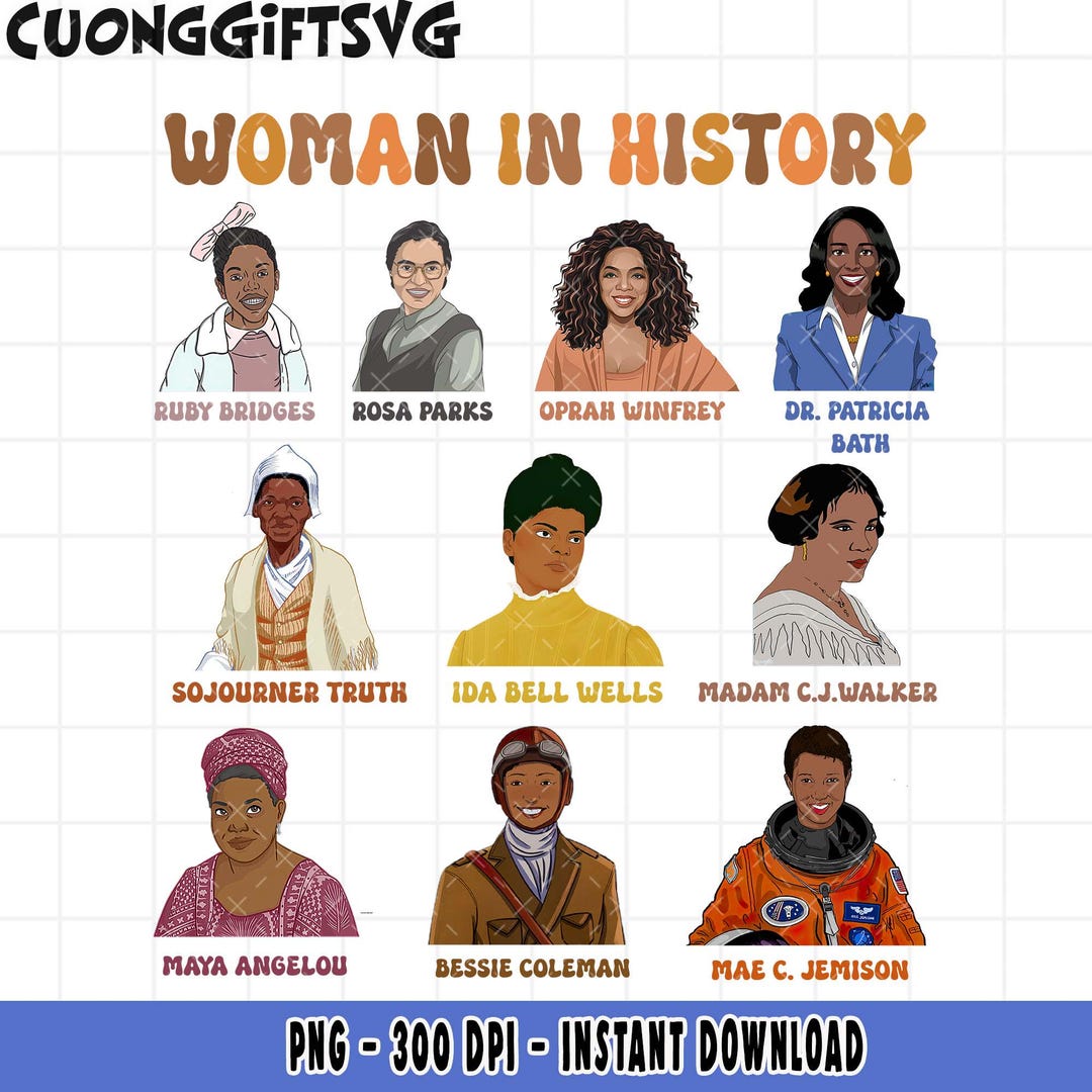 Women in History Black History Month Png, Black History PNG, Black ...