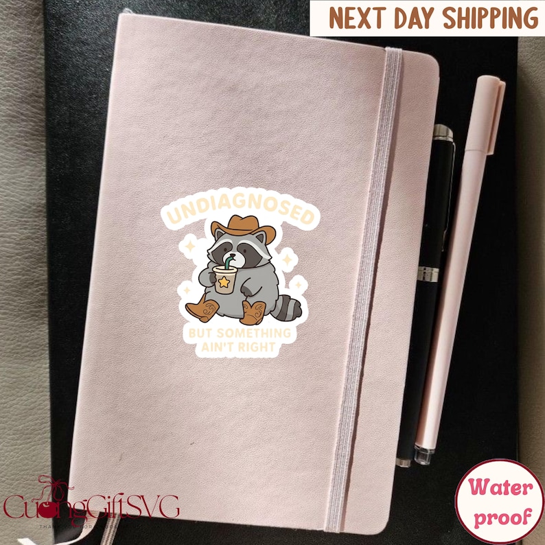 Undiagnosed but Something Aint Right Vinyl Sticker - Funny Raccoon ...