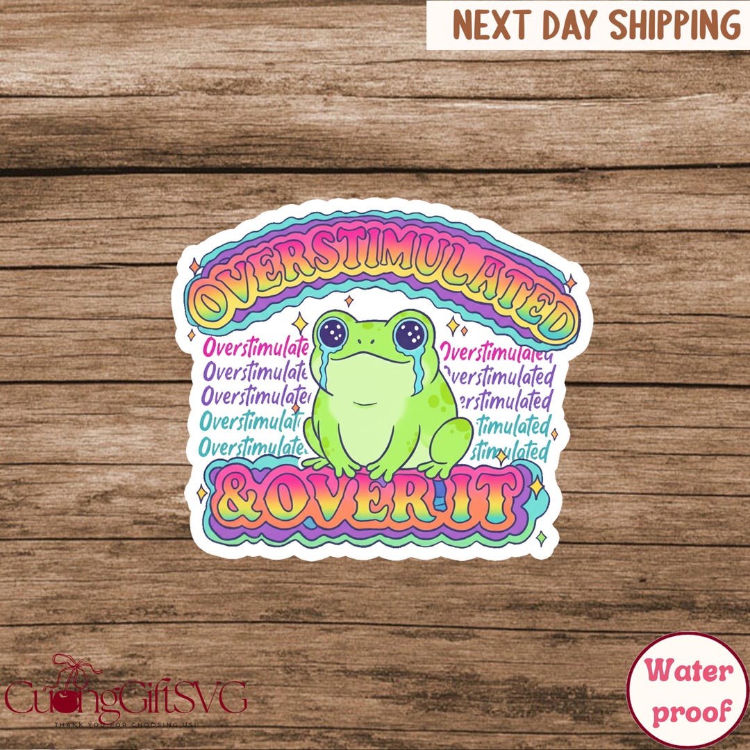 Funny Overstimulated Meme Sticker: Anti-social Reader Gift - Stocking ...