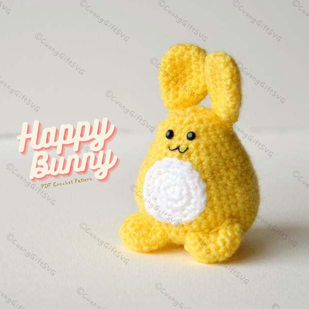 Happy Bunny Crochet Pattern, Amigurumi Pattern, Easter Crochet Pattern ...