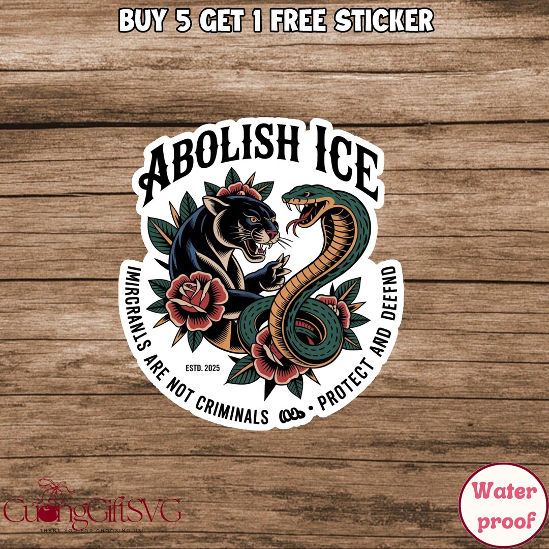 Abolish ICE Sticker/car Magnet Pro Immigration Sticker,tattoo Graphic ...