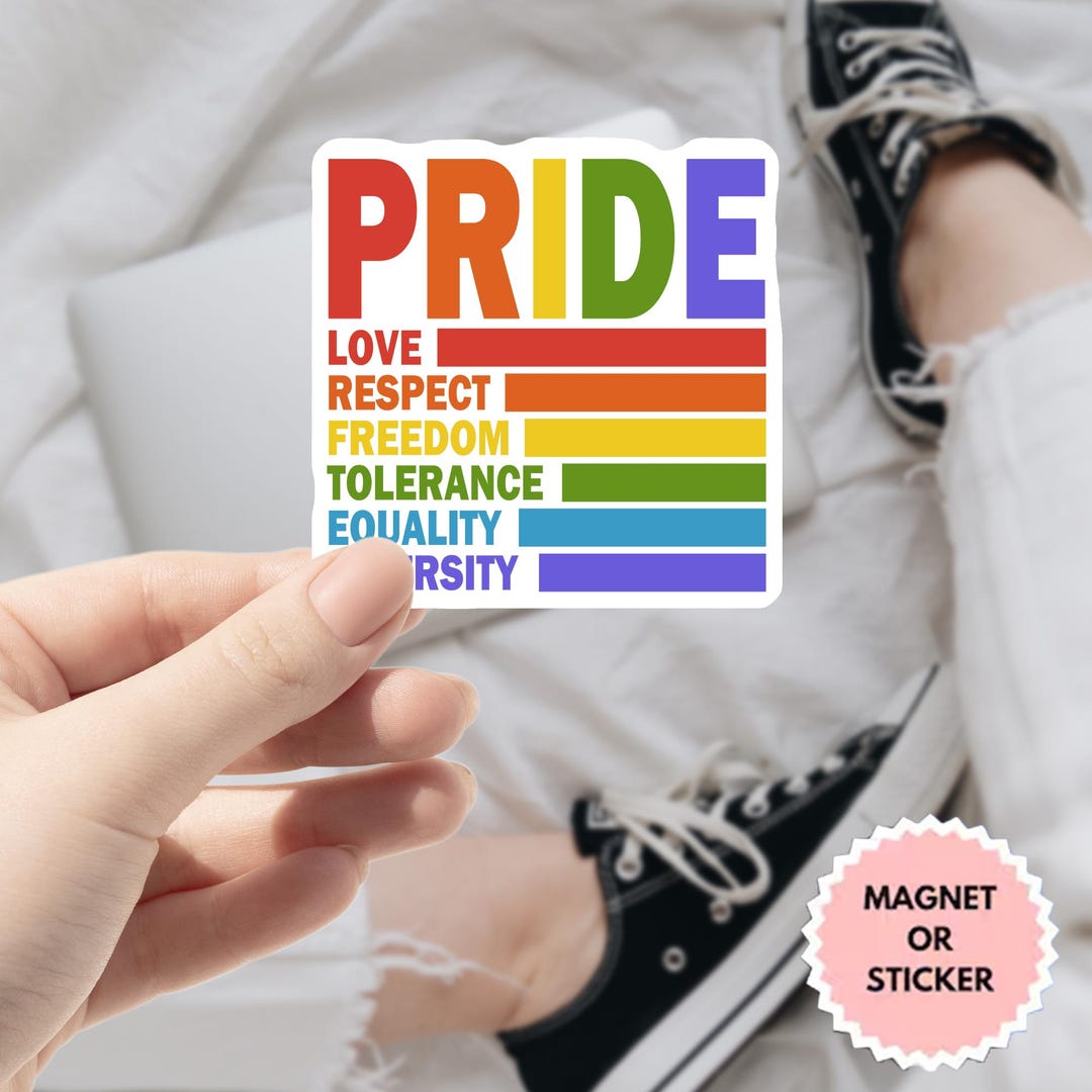 LGBTQ+ Pride Stickers/magnet , Rainbow Pride Stickers, Love is Love ...