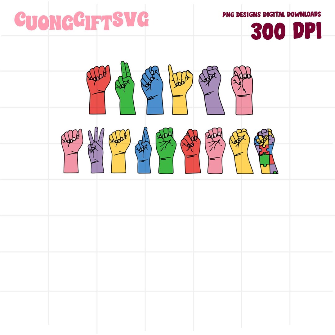 Autism Awareness ASL Language Png, Autism Awareness Png, Autism Pride ...