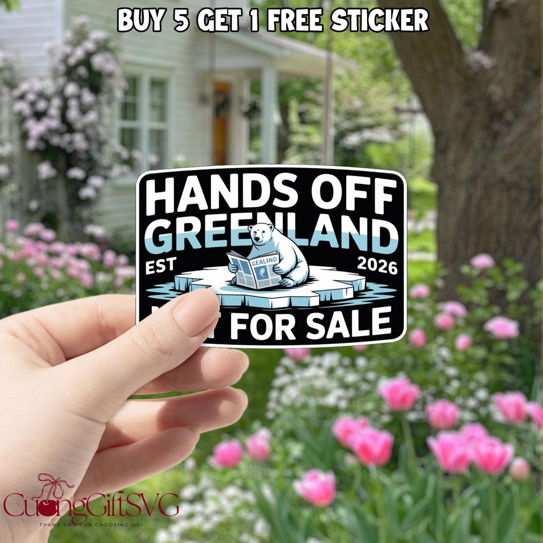 Hands off Greenland Bear Sticker, Paws off Greenland, Greenland is Ours ...