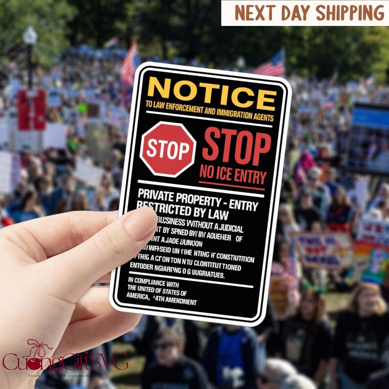 No ICE for Business Sign Sticker/car Magnet, No Trespassing Private ...