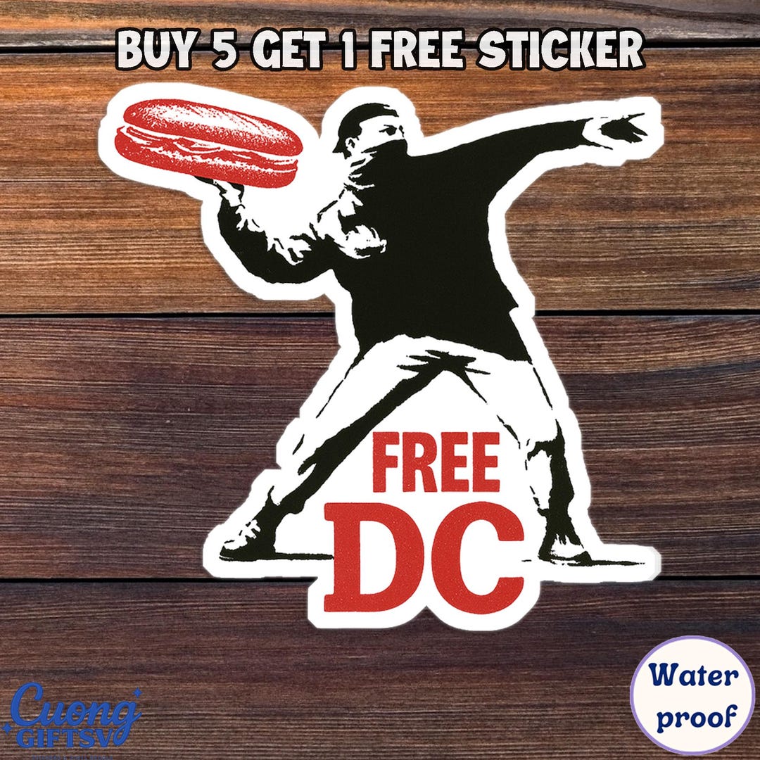 Banksy Inspired DC Sandwich Thrower Vinyl Decal, Anti-trump Washington ...