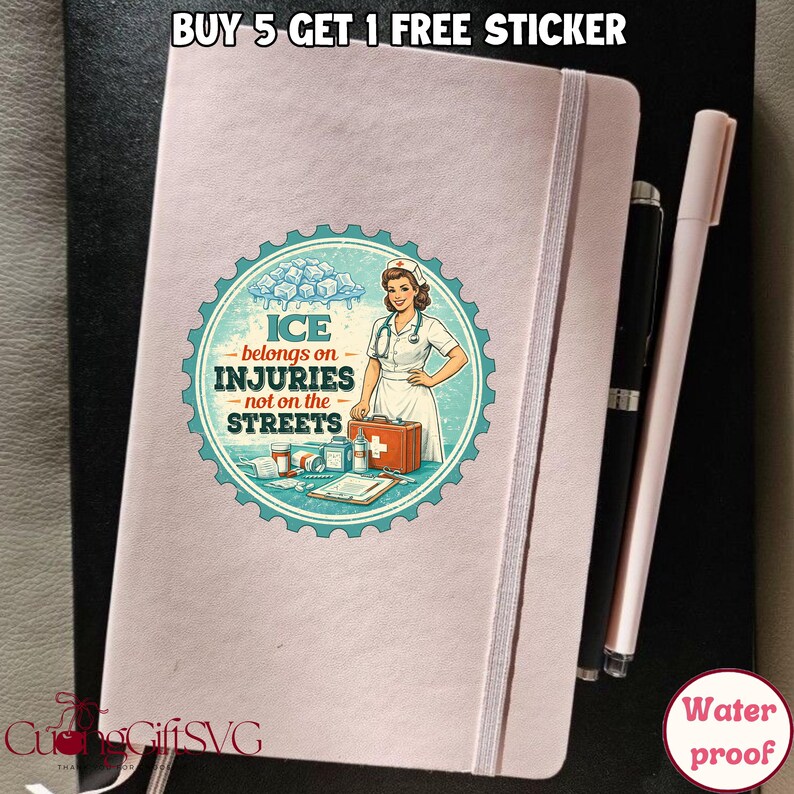 Anti ICE Nurse Ice Belongs on Injuries Sticker/car Magnet, No Human is ...