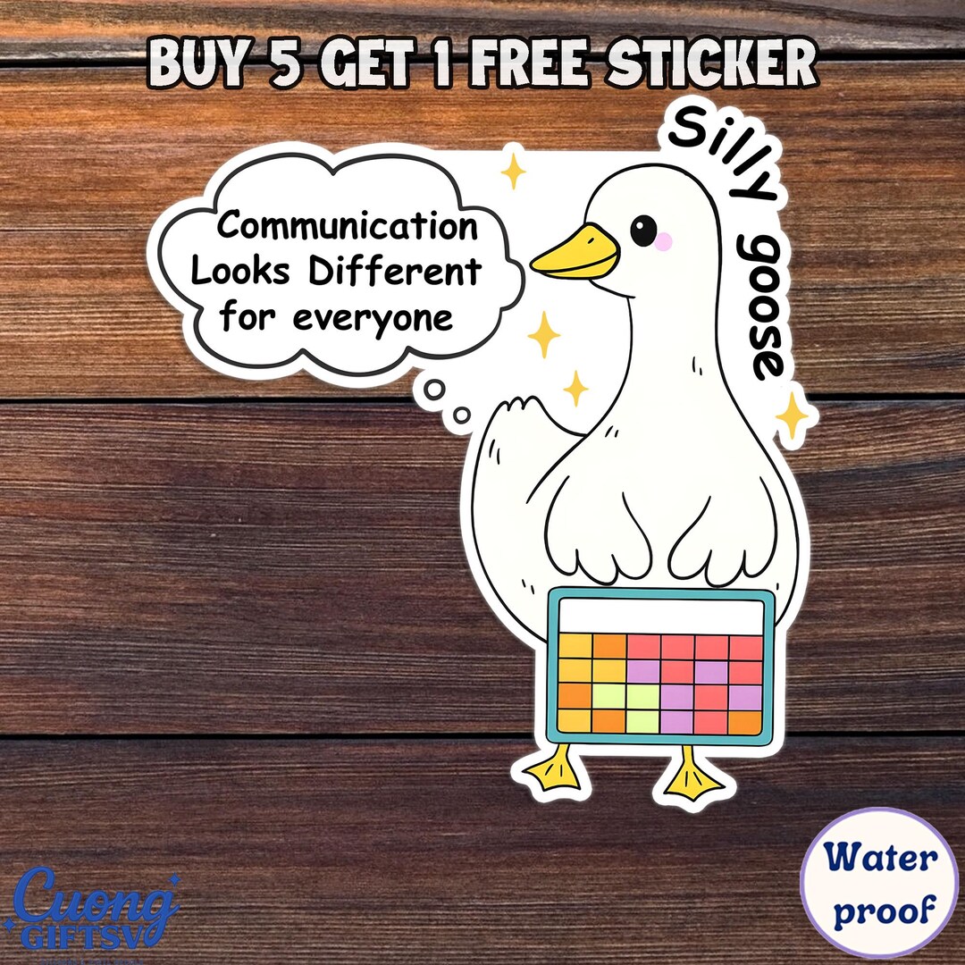 Silly Goose Speech Therapy Sticker, Cute Communication Vinyl Decal ...