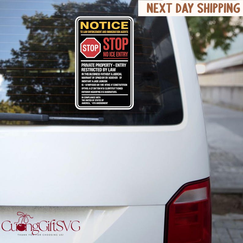 No ICE for Business Sign Sticker/car Magnet, No Trespassing Private ...