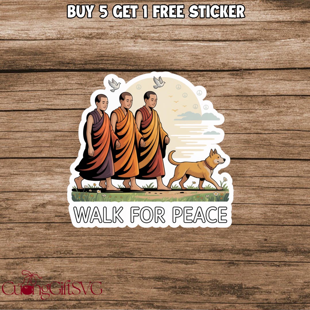 Walk in Peace Like Aloka Sticker/car Magnet, Cute Dog Lover Gift ...