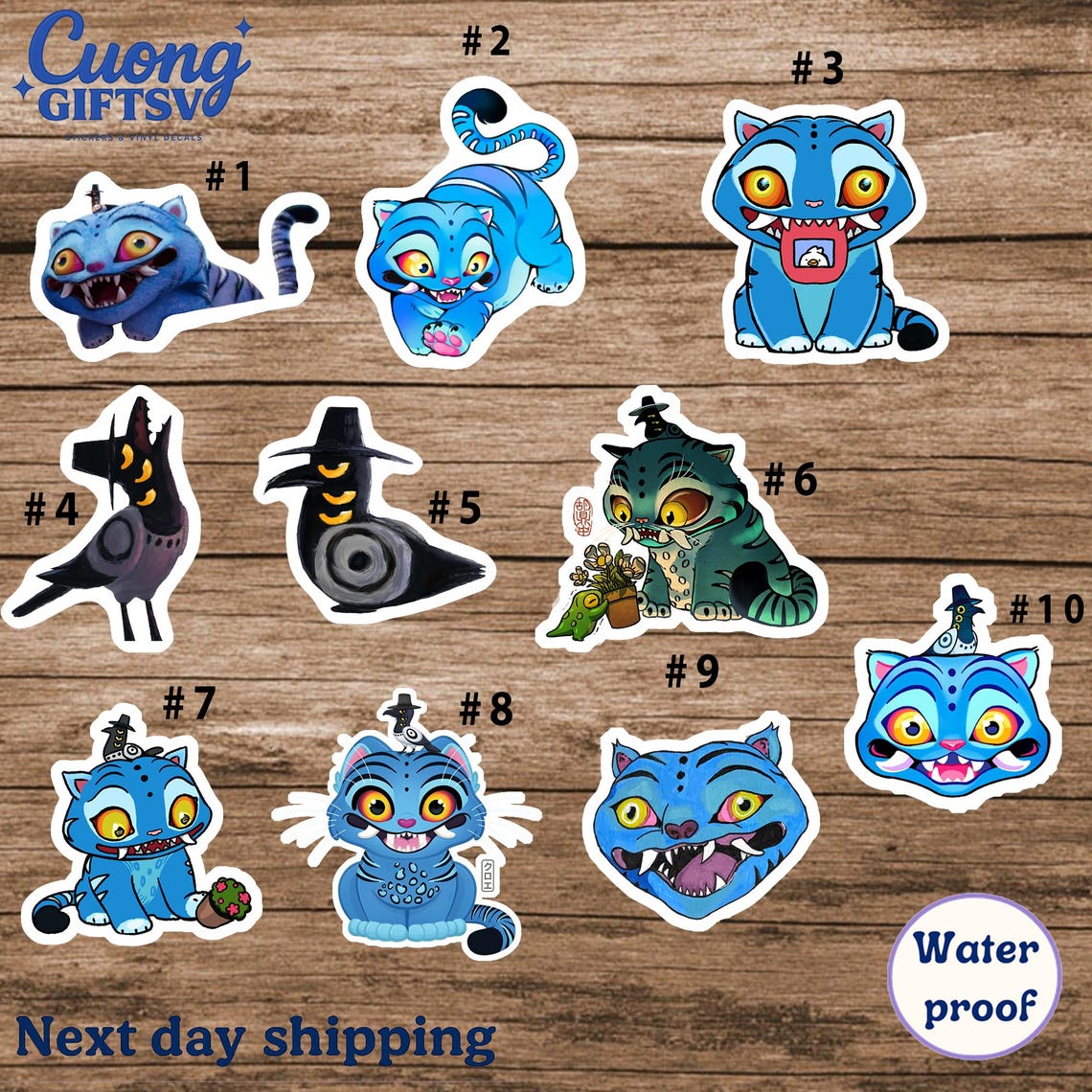 Cat and Bird Demon Hunter Sticker/car Magnet, K-pop Demon Tiger Sticker ...