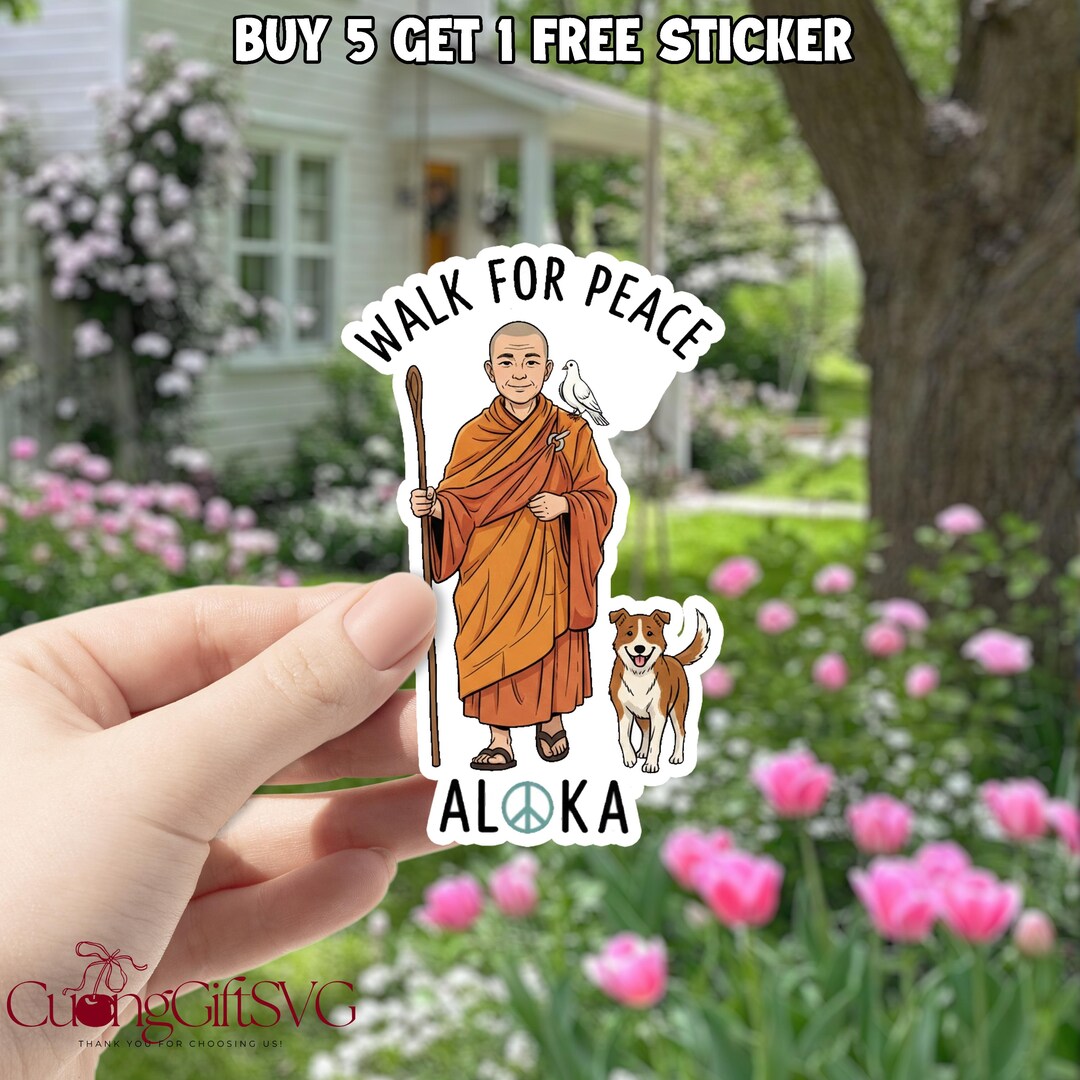 Walk in Peace Like Aloka Sticker/car Magnet, Cute Dog Lover Gift ...