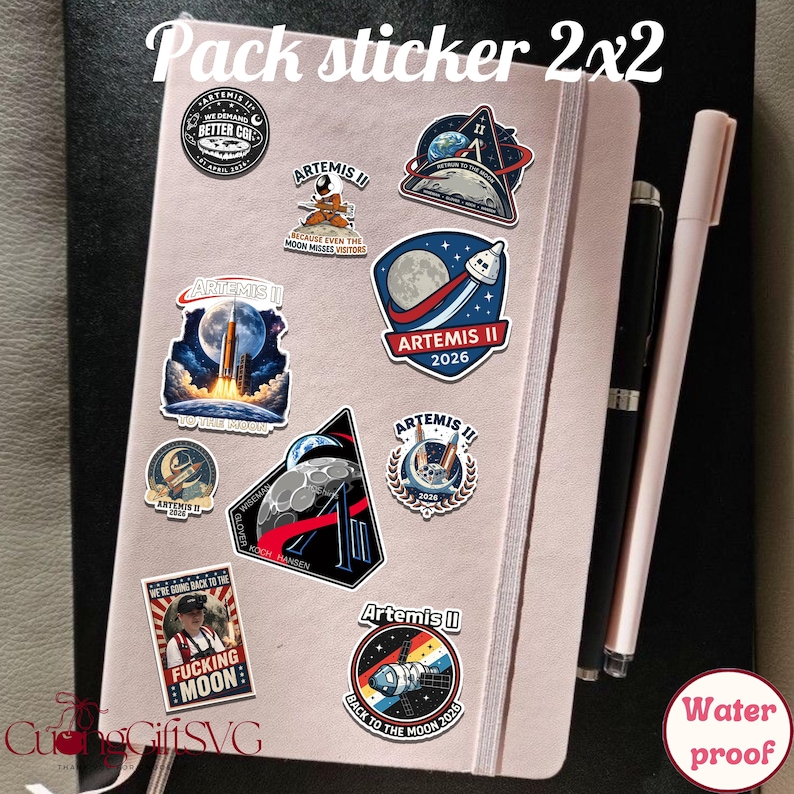 Artemis II 2026 Nasa Sticker Sheet, Artemis Rocket 2026 Sticker, Space ...