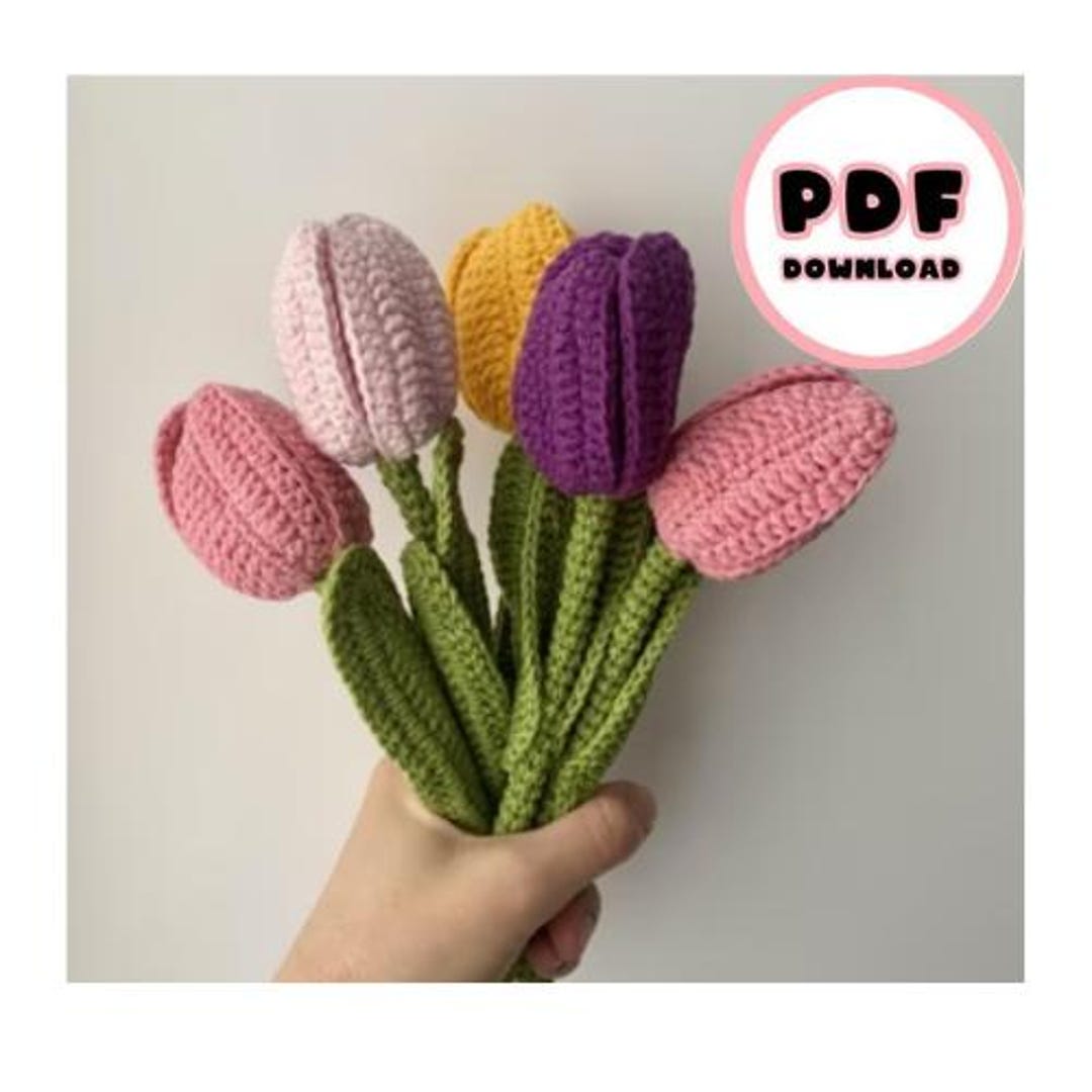 Tulip Crochet Pattern Flower Bouquet DIY Crochet Pattern English - Etsy