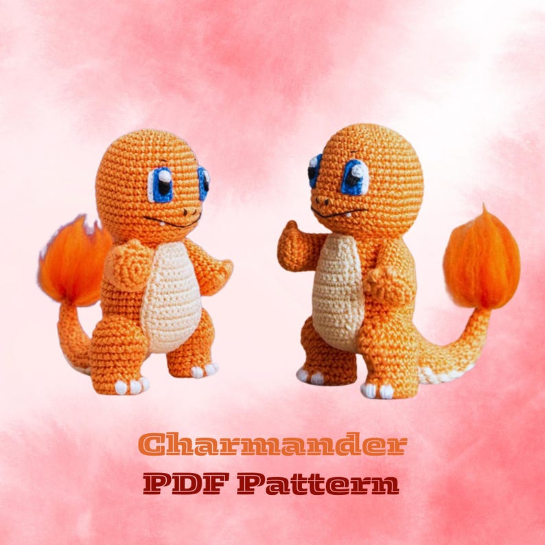 Charmander Pokemon Crochet Pattern, Amigurumi Pattern, DIY Crochet Toy ...