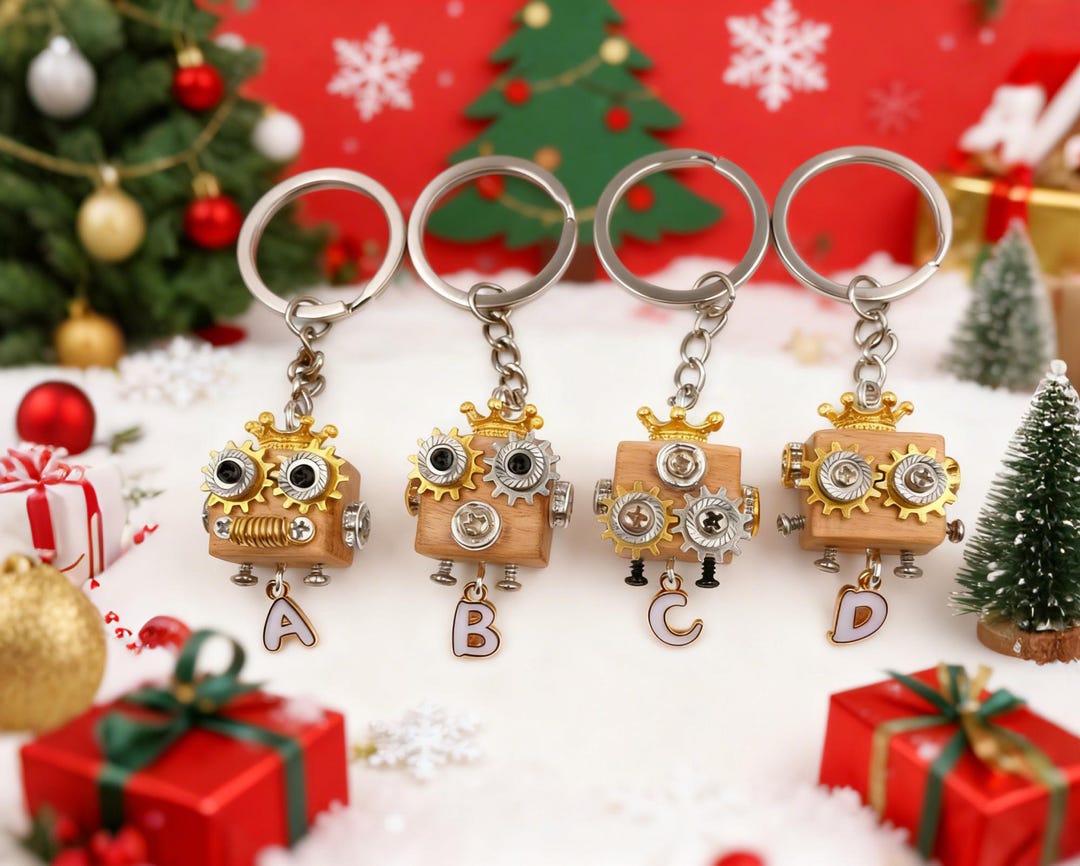 Custom Letter Keychain,diy Steampunk Robot Keychain,handmade Cyberpunk ...