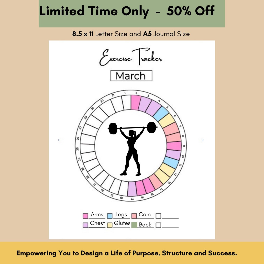 Exercise Tracker Printable Bullet Journal & Compatible Goodnote ...