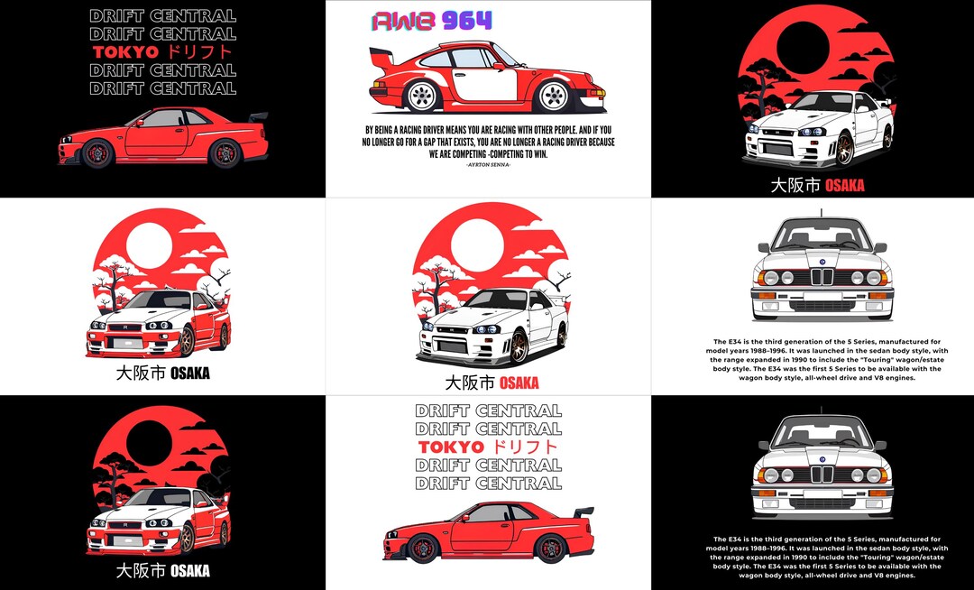 Collection of JDM and German Car Design Background Free for Mockups - Etsy