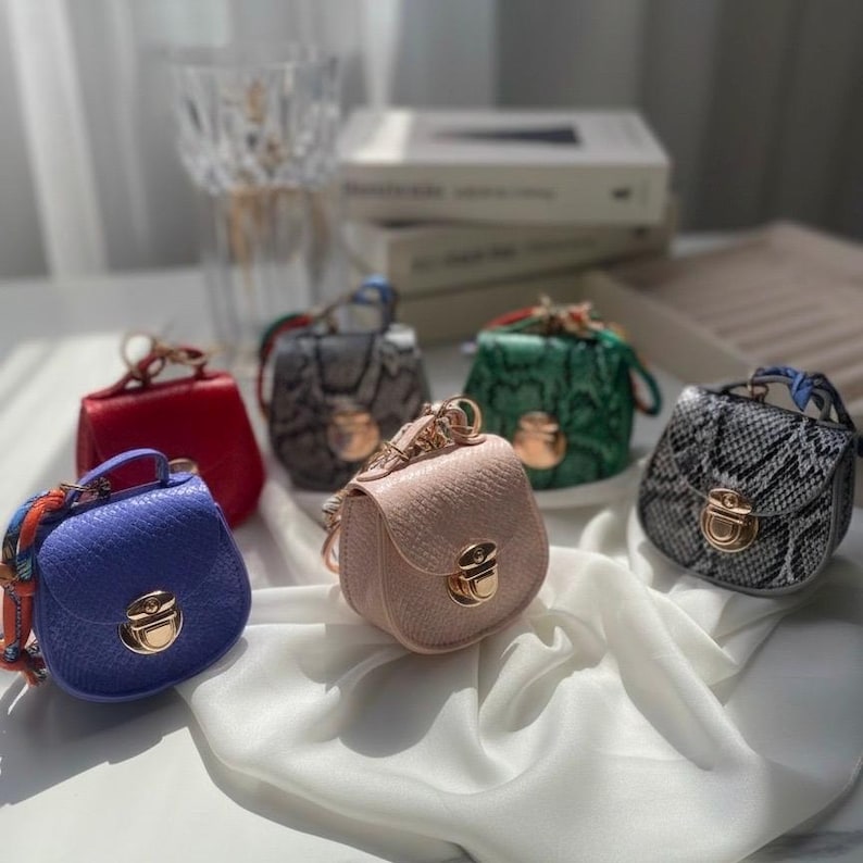 Mini Bag Charm for Handbag | Tiny Coin Purse for Keys, Airtag, Coins ...