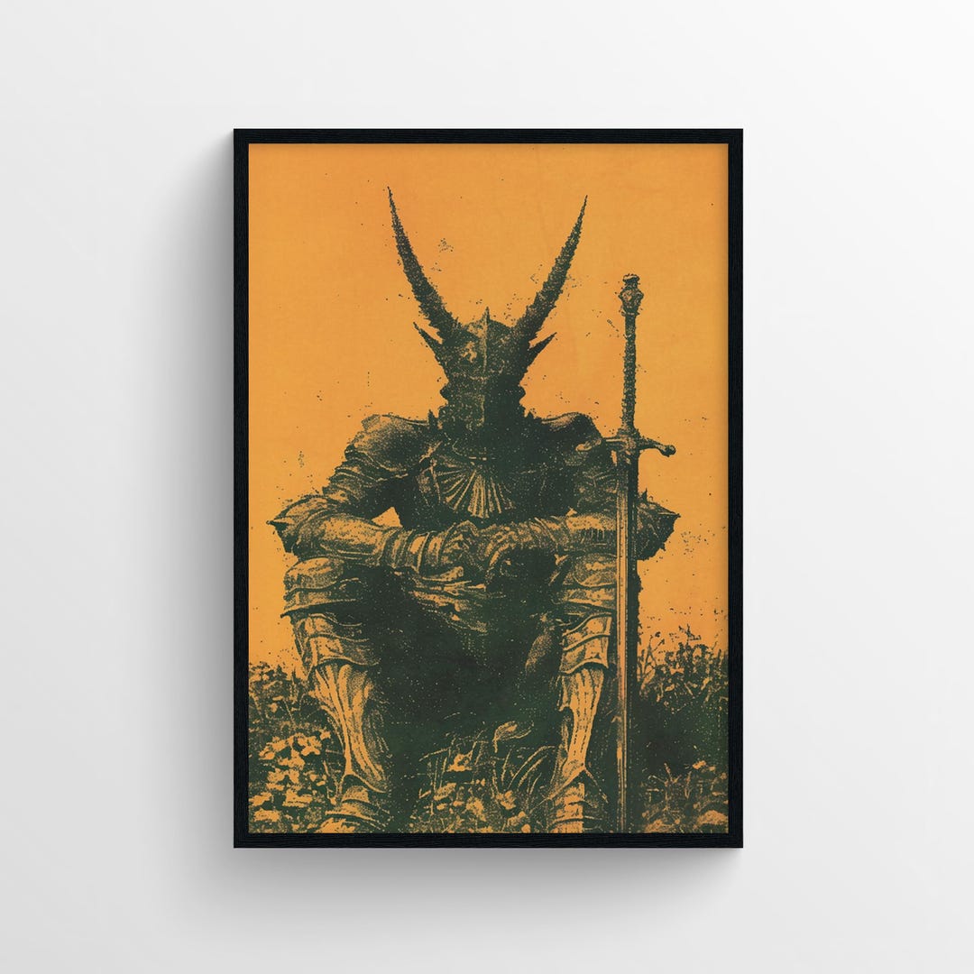 Knight Print, Framed Wall Decoration, Dark Fantasy, Wall Art, Dark ...