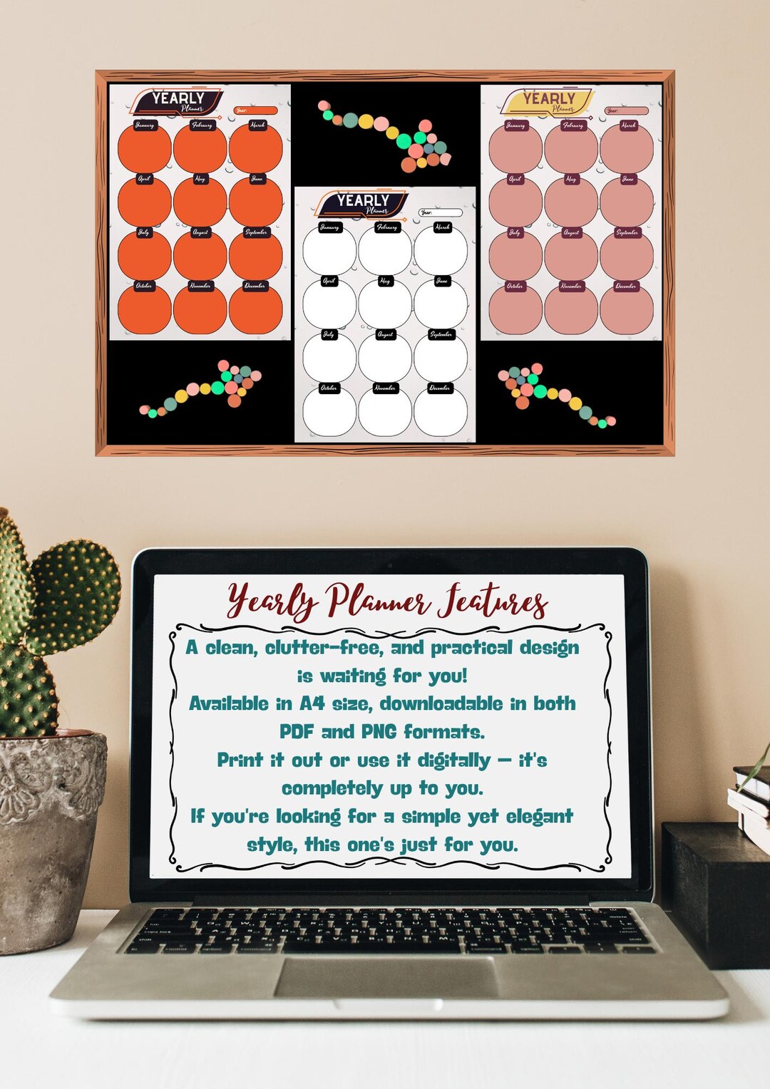 Yearly Planner Printable, Undated Yearly Overview, A4 Digital Download ...