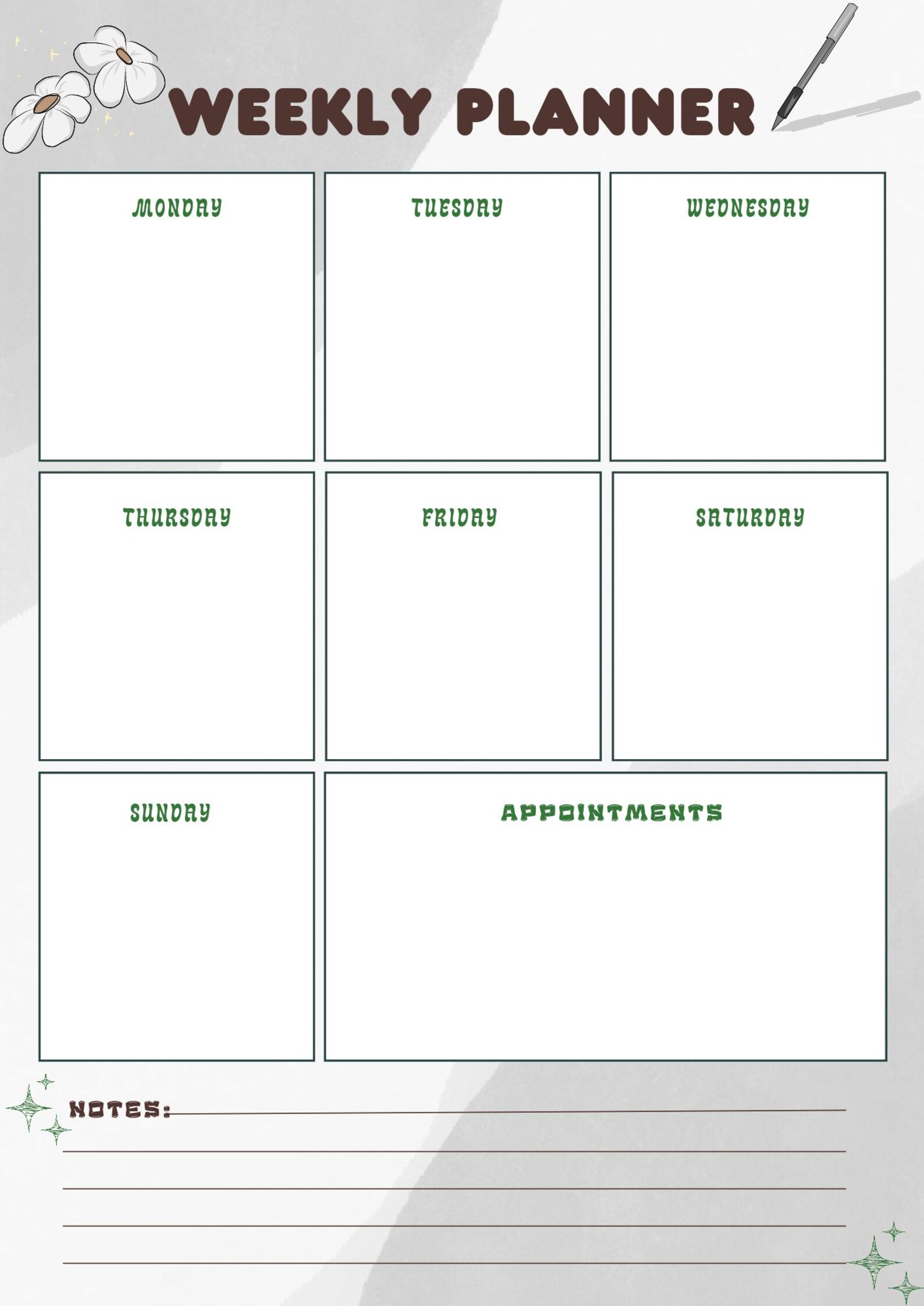 Downloadable Weekly Planner | Organize Your Week Effectively - Etsy