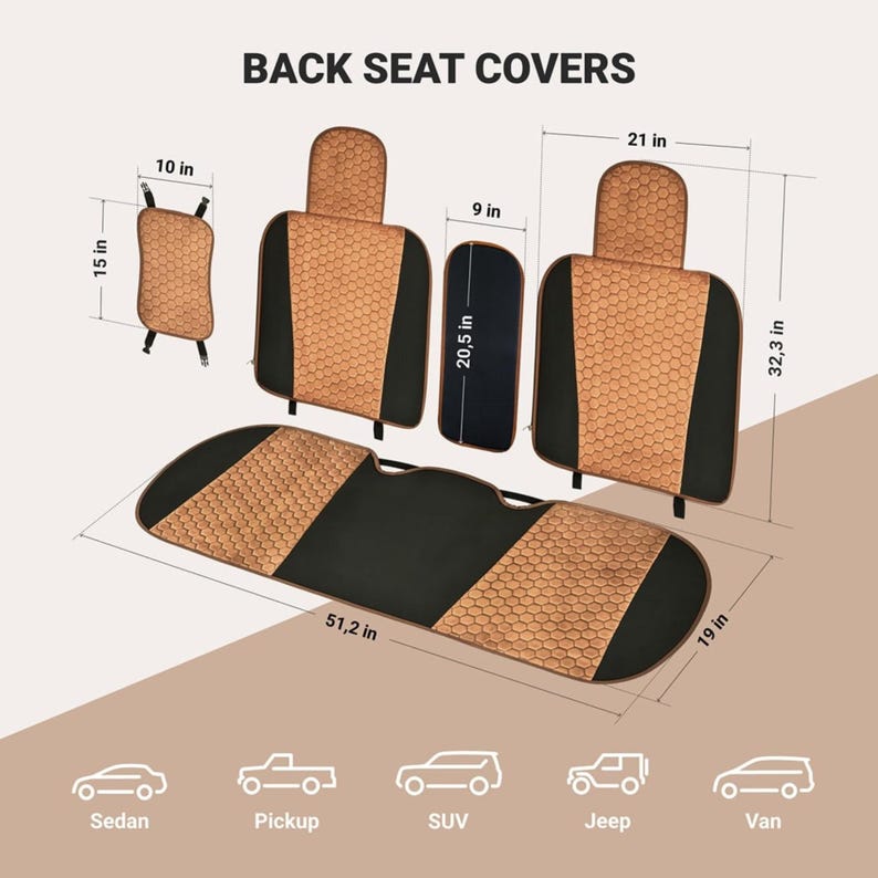 Front and Back Seat Car Seat Covers Set Durable and Stylish Vehicle ...
