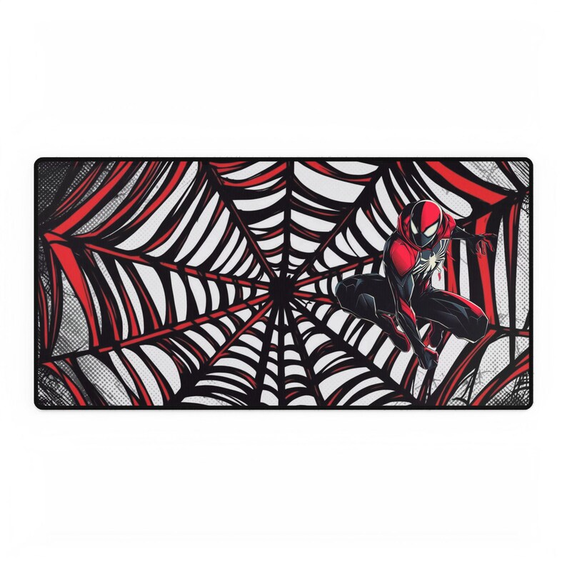 Spider Man Gaming Desk Mat, Marvel Rivals Black and Red Mousepad ...