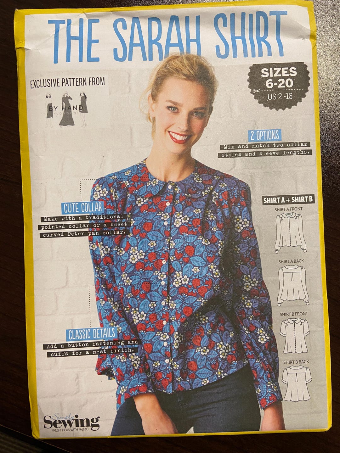Simply Sewing ~ the Sarah Shirt Sewing Pattern, Size 6-20 (US 2-16), by ...