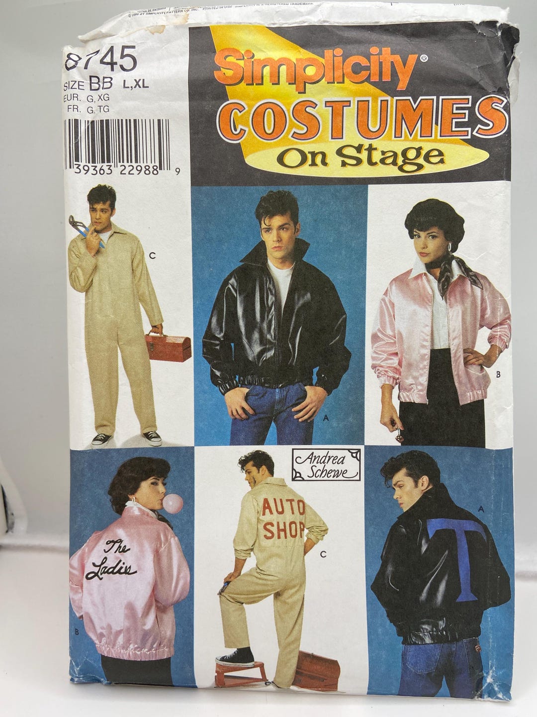 Vintage Simplicity 8745 Grease Costume Sewing Pattern - T-birds, Pink ...