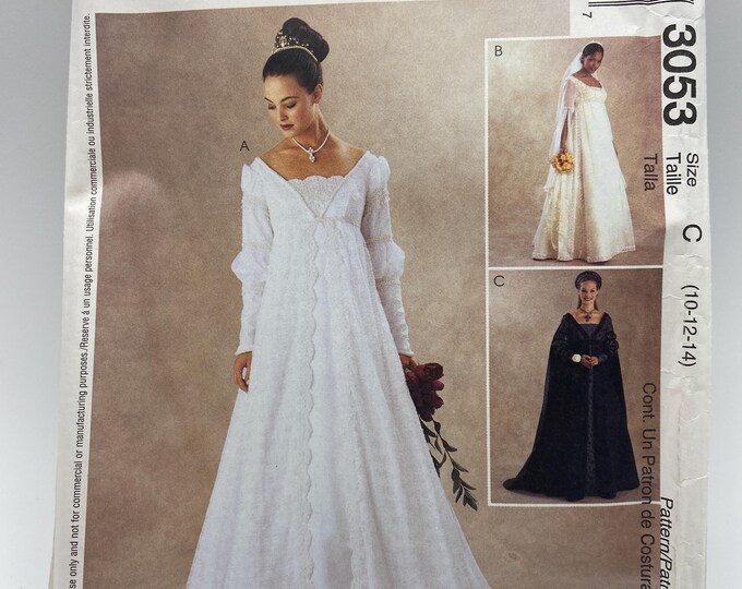 Mccall's 3053 Medieval Gown Sewing Pattern Empire Waist Alicyn ...