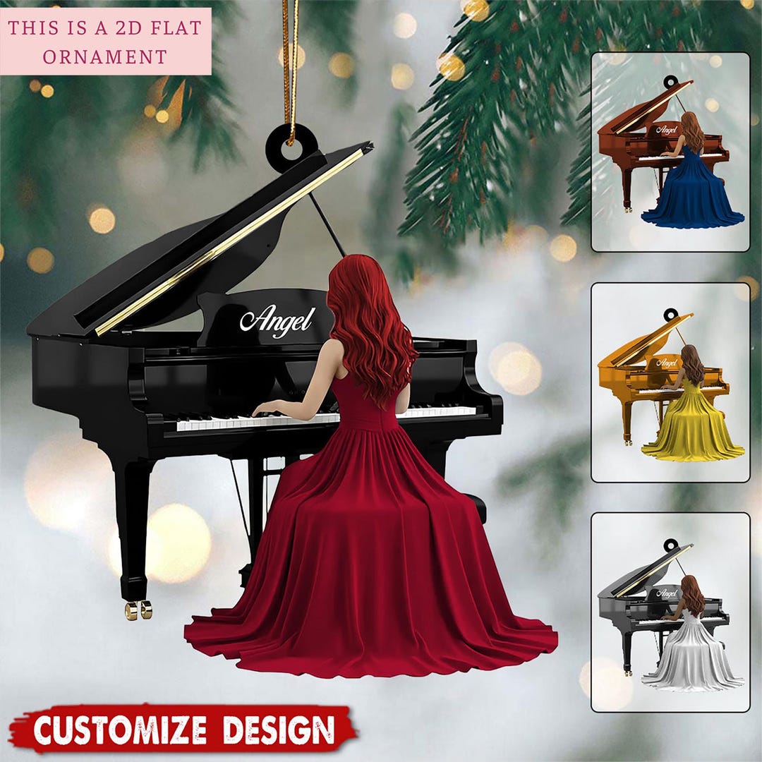 Personalized Grand Piano Ornament, Custom Grand Piano Christmas ...