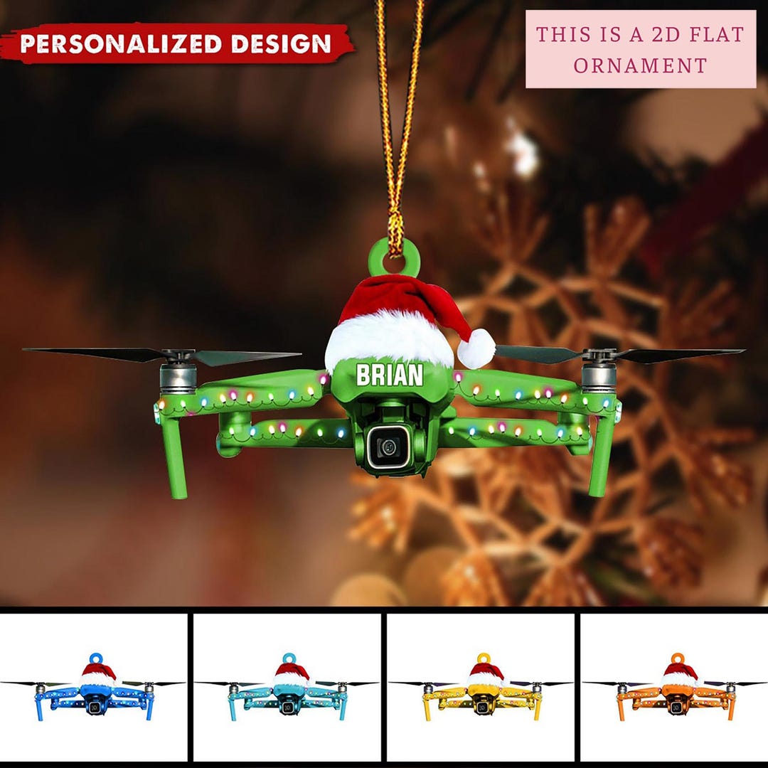 Personalized Drone Christmas Hanging Ornament, Drone Gift, Drone Lovers ...