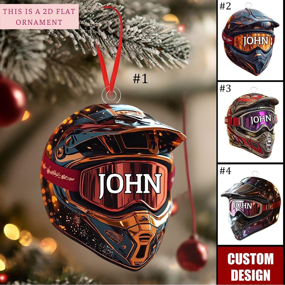 Personalized Motocross Helmet Christmas Ornament, Motocross Rider Gift ...