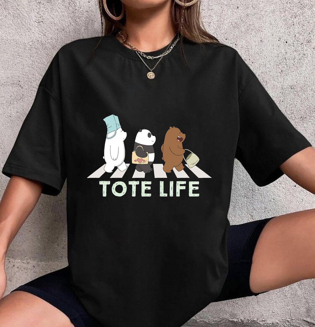 We Bare Bears Tote Life Abbey Road T-shirt, We Bare Bears Shirt Fan ...