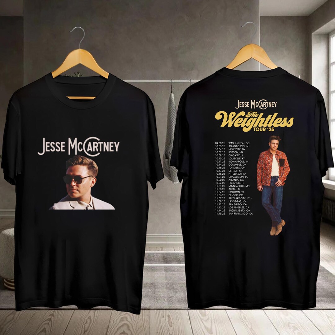 Jesse Mccartney Tour T-shirt, Jesse Mccartney the Weightless Tour 2025 ...