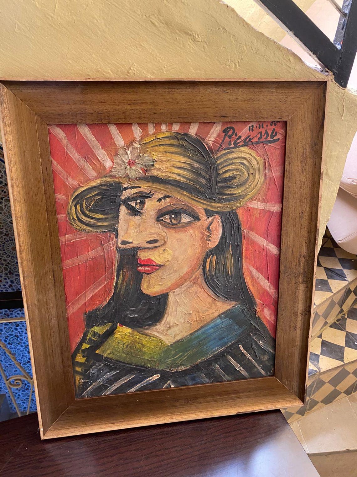 Rare Abstract Painting Pablo Picasso Hand Signed, Italian Certificate ...