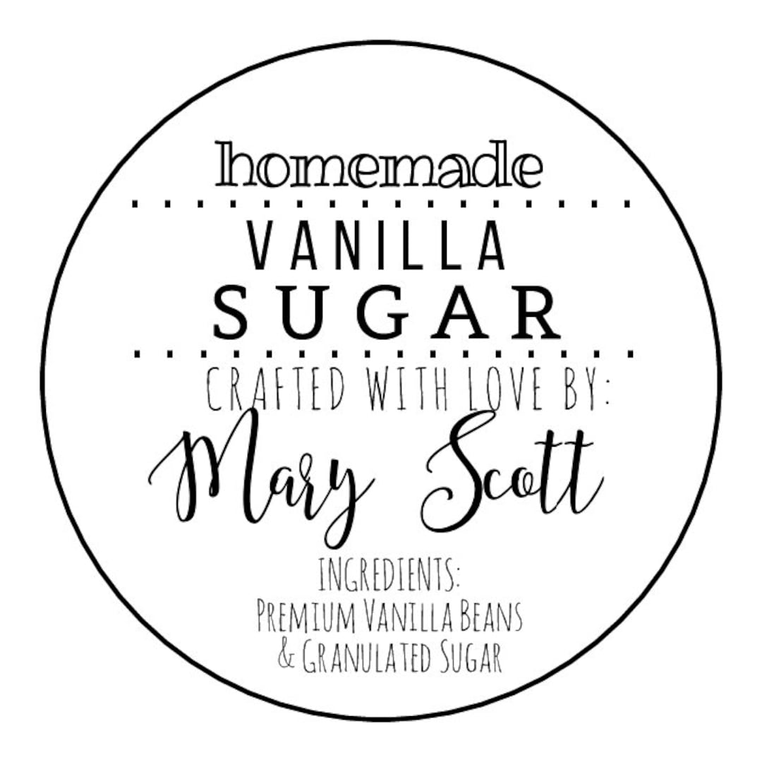 Homemade Vanilla Sugar Stickers - Made for You Stickers - Gift Stickers ...