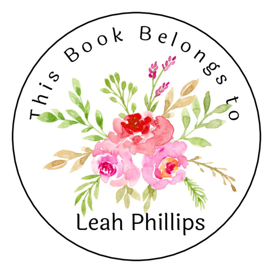 Book Bookplate, Pink Roses, Teacher Library Stickers, This Book Belongs ...