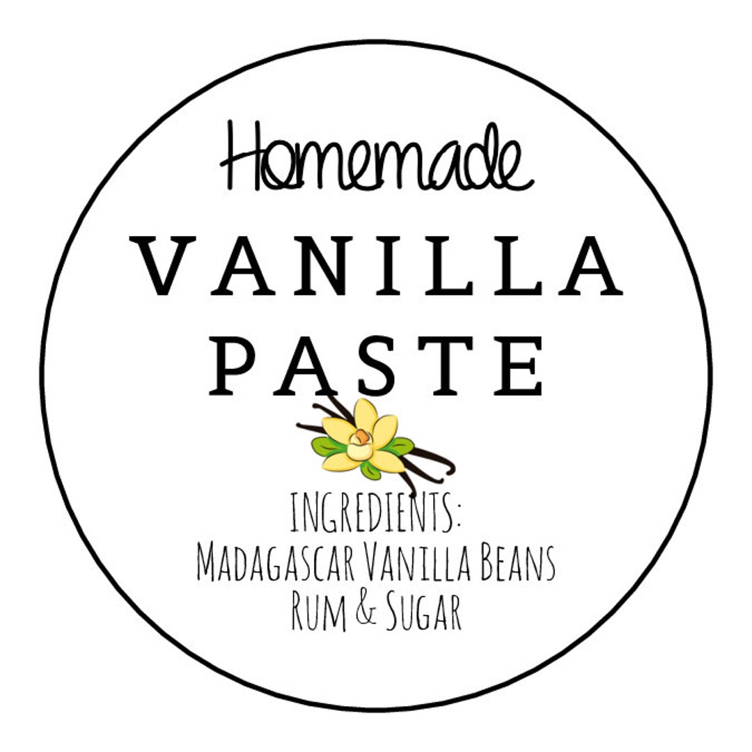 Homemade Handmade Vanilla Paste Bean Plain Stickers - Made for You ...