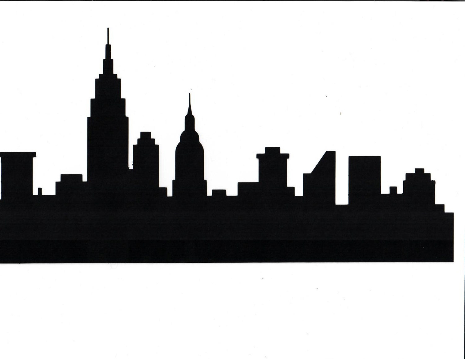 New York City NYC skyline die cut cut outs silhouette paper | Etsy