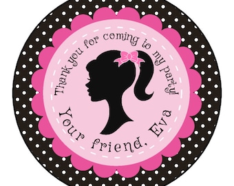 Barbie Thank You Tags | Etsy