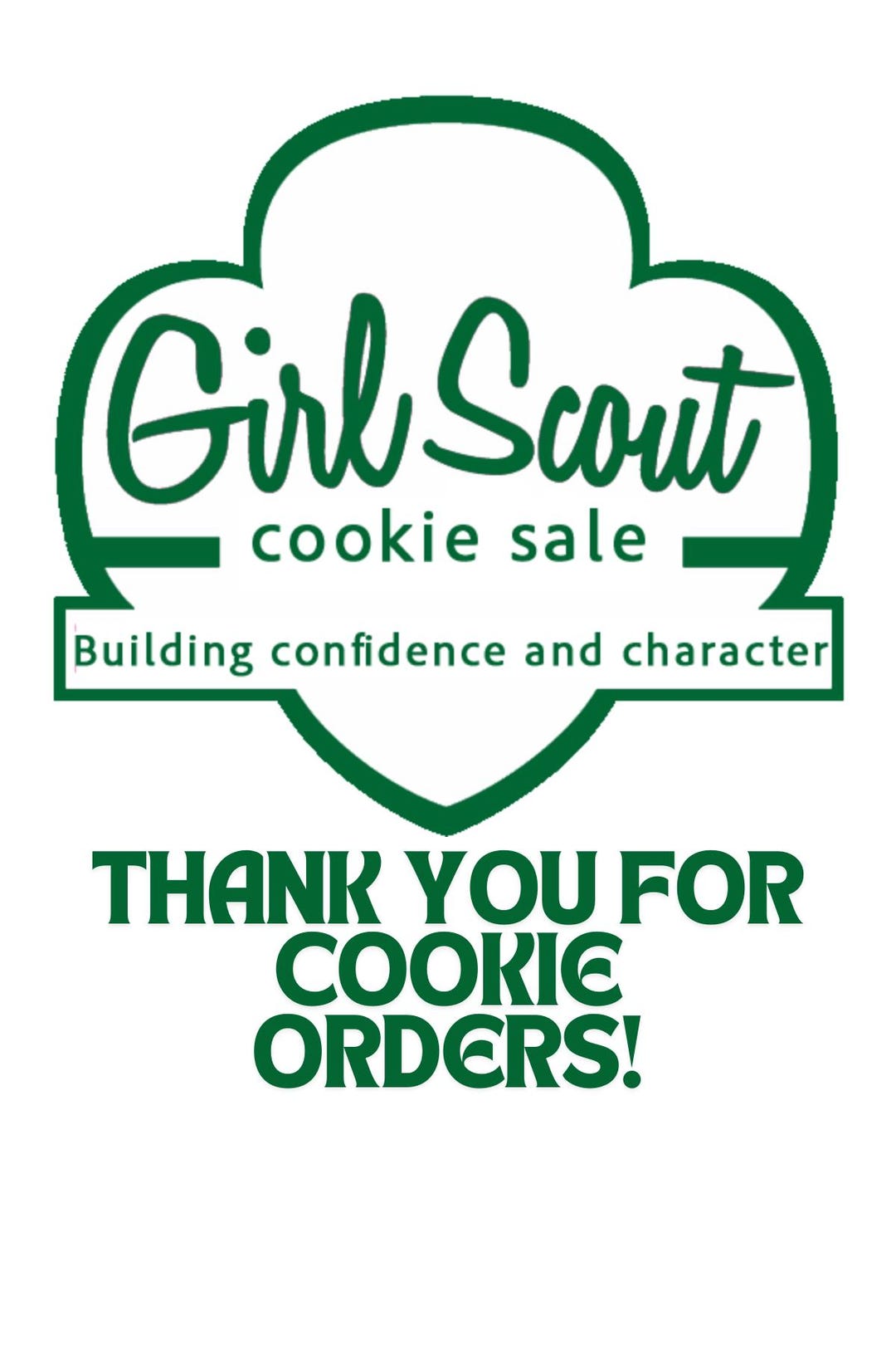 Girl Scout Cookie Sale Thank You Trefoil Label Sticker, 2 Inch Label ...