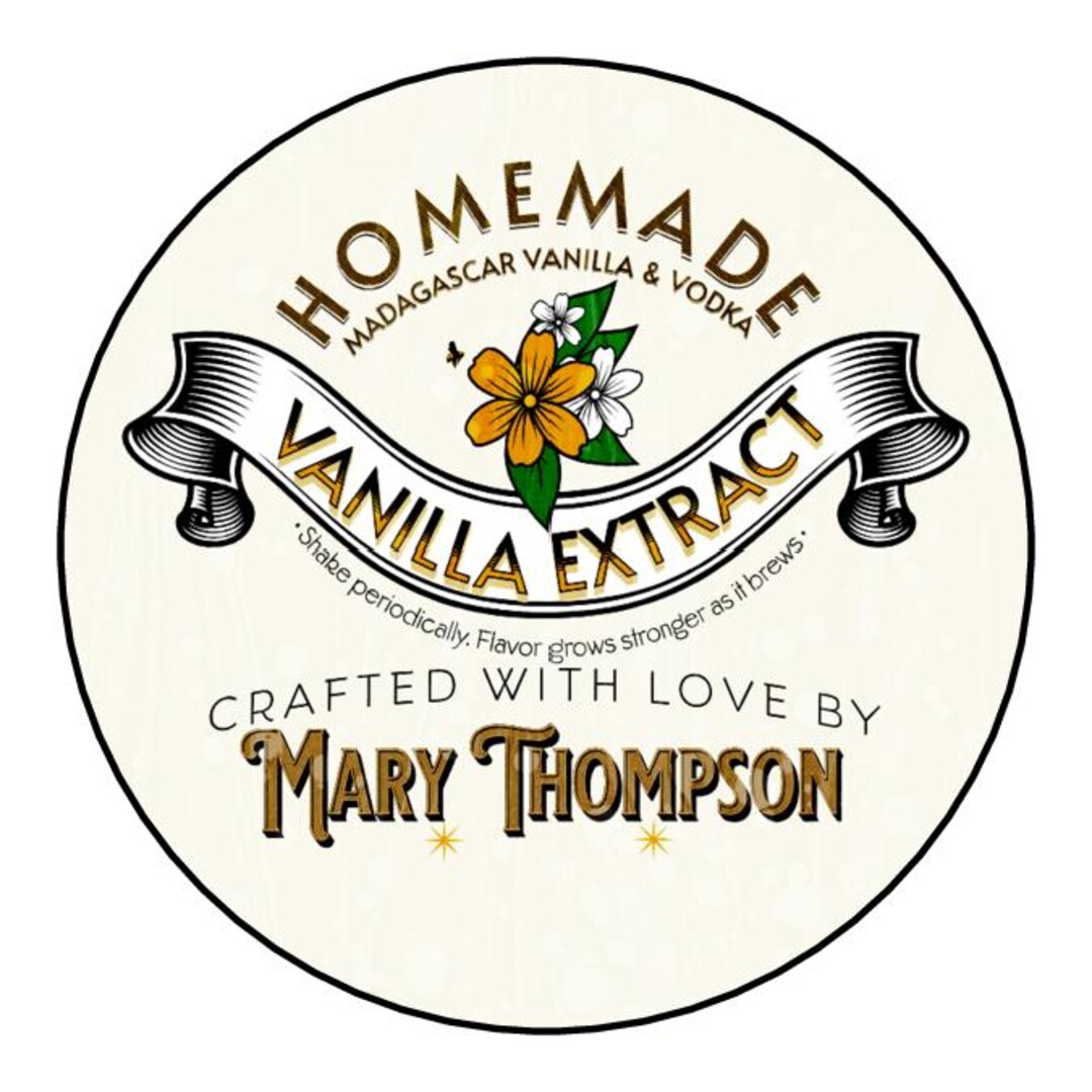Homemade Vanilla Extract With Banner Stickers - Made for You Stickers ...