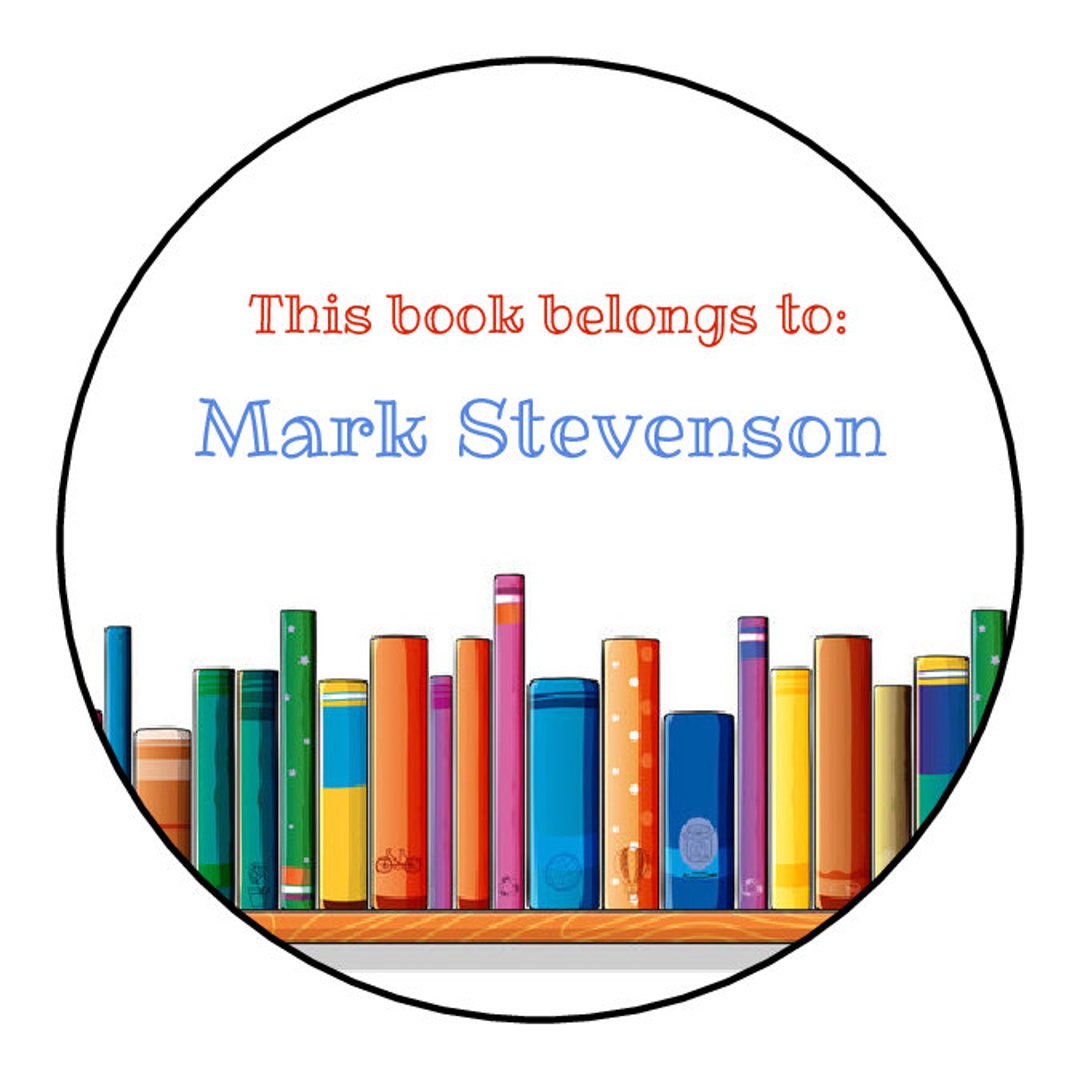 Custom This Book Belongs to Labels, Type Font - Personalized Children ...