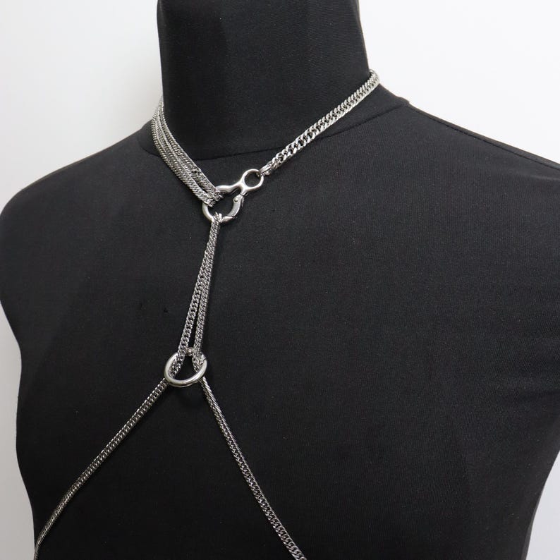 Stylish and Elegant Stainless Steel Body Chain Collar Necklarce for Men ...
