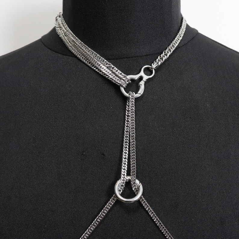 Stylish and Elegant Stainless Steel Body Chain Collar Necklarce for Men ...