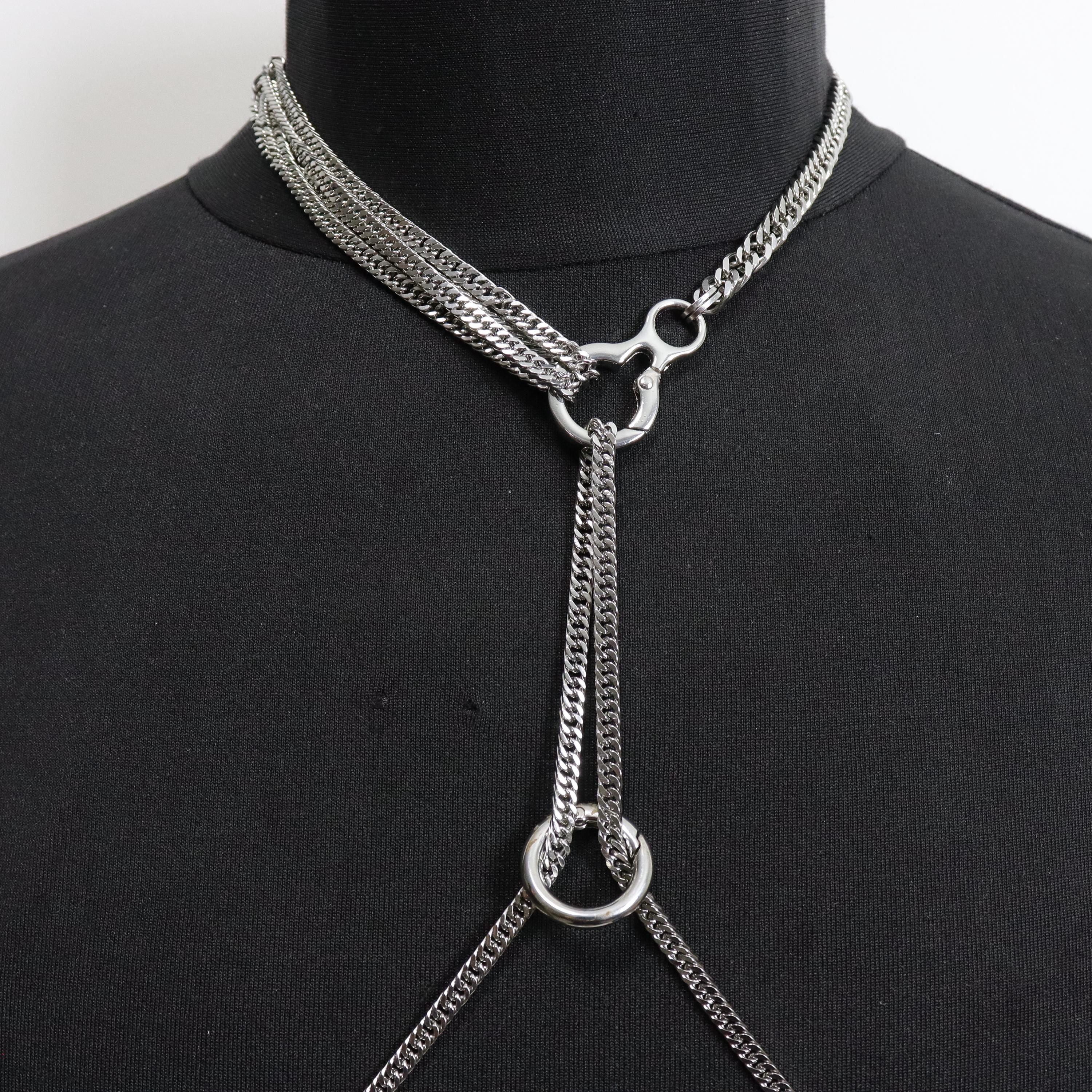 Stylish and Elegant Stainless Steel Body Chain Collar Necklarce for Men ...