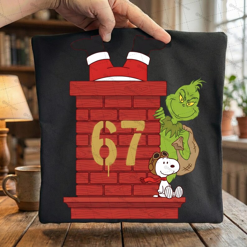 Funny Grinch Christmas Clipart: Santa Stuck in Chimney, Snoopy Pilot ...